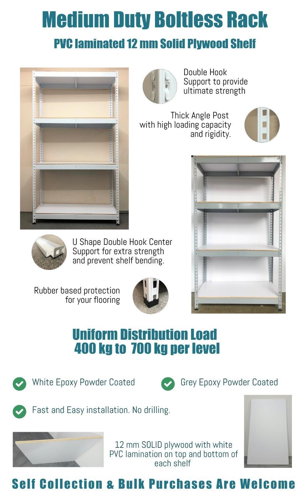 Medium Duty Boltless Rack with PVC Plywood - Yee Sin Storage